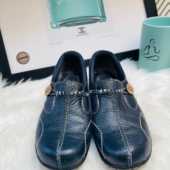 Shoes | Clarks Dark Navy Blue Leather Shoes | Poshmark
